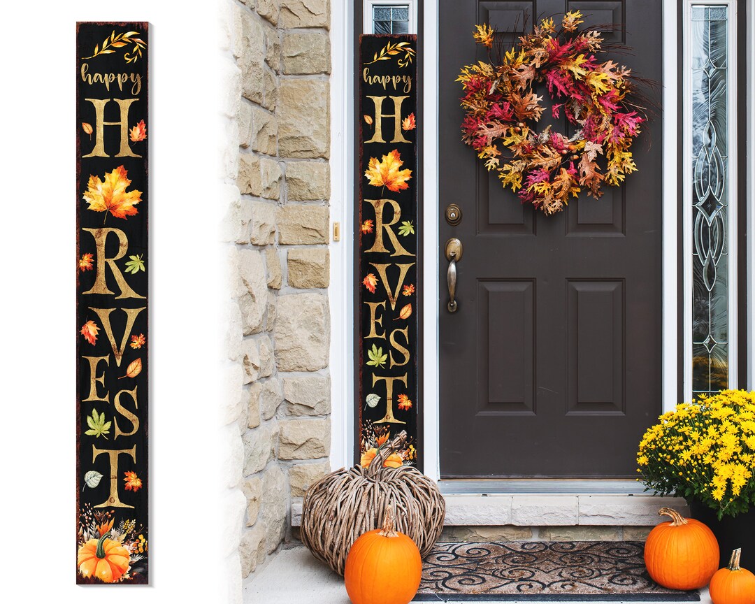 72in Wooden happy Harvest Fall Welcome Porch Sign - Etsy