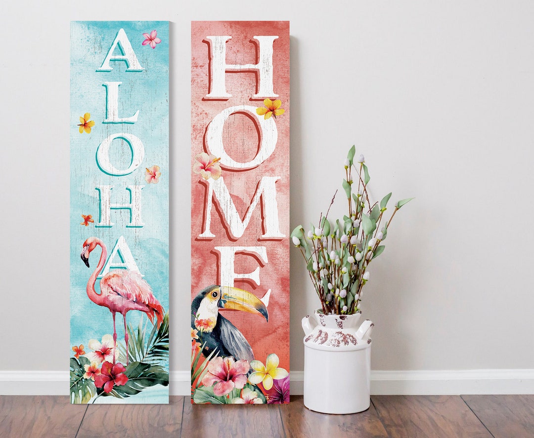Wooden ALOHA HOME Porch Sign, 36 X 9.25, Welcome Style Home Decor - Etsy