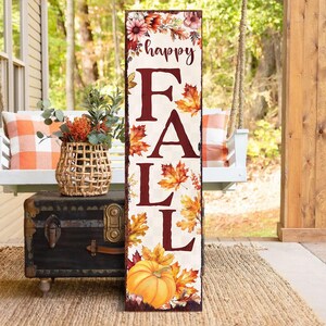 36in Fall Porch Sign Front Porch Fall Welcome Sign With Vintage Autumn ...
