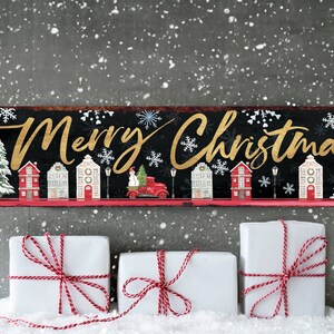 36in Merry Christmas Sign - Rustic Farmhouse Wall Decor, Industrial ...