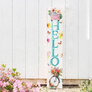 48in 'hello' Porch Sign for Spring Front Door - Ideal for Outdoor ...