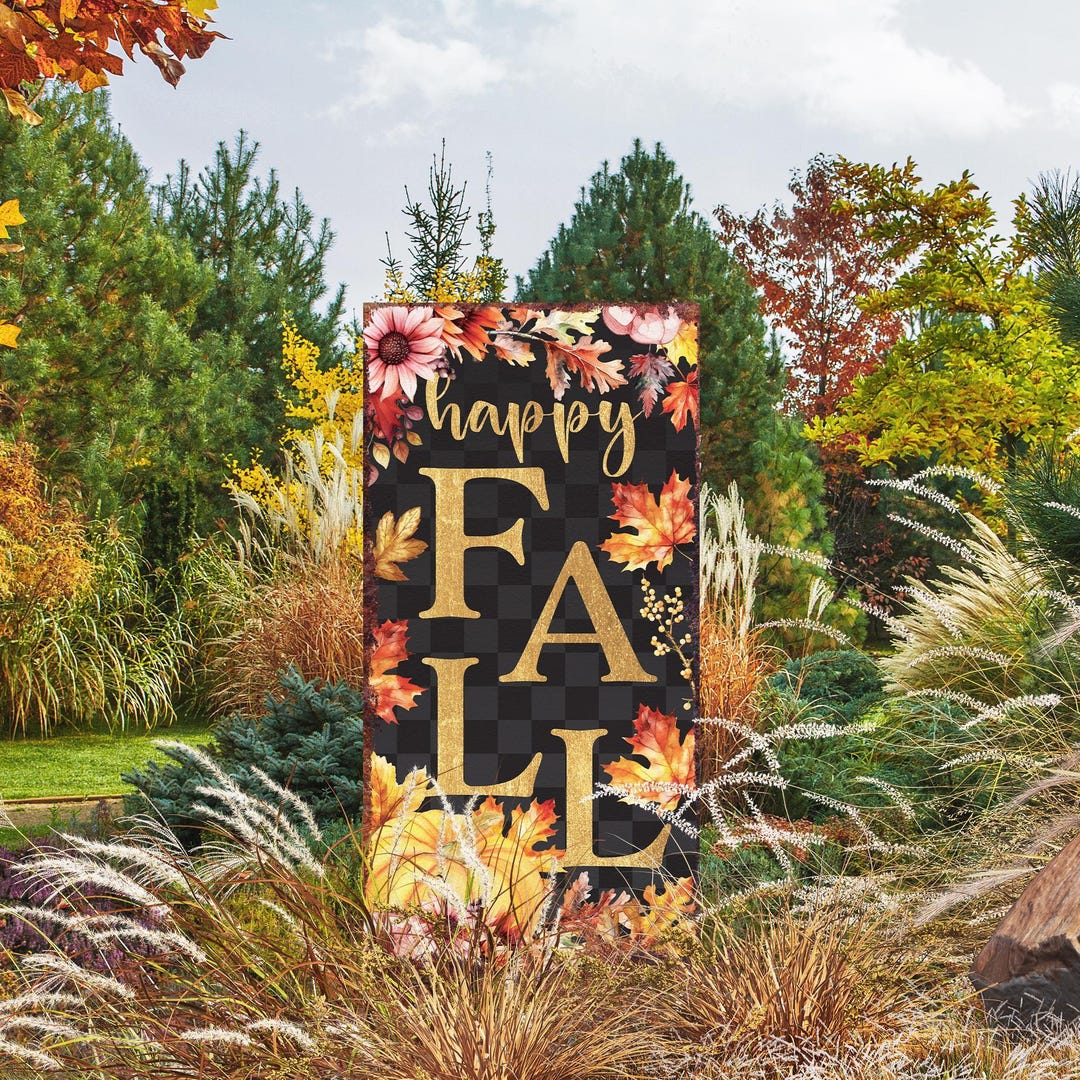 30in Happy Fall Garden Stake | Fall Wooden Decor | Fall Sign | Fall ...
