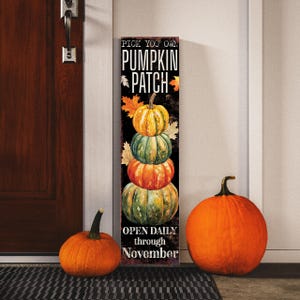36in Fall Pumpkin Welcome Porch Sign - Front Porch Fall Decor Sign, Rustic Modern Farmhouse ...