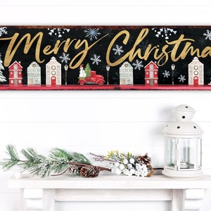 36in Merry Christmas Sign - Rustic Farmhouse Wall Decor, Industrial ...