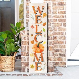 36in welcome Fall Porch Sign Rustic Harvest Decor for Front Door ...