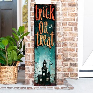 36in Trick or Treat Porch Sign - Front Porch Halloween Welcome Sign ...