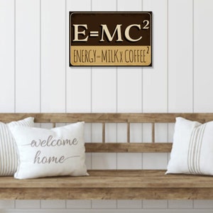 Wooden emc2 Decor Sign, 7.5in X 5in, Humorous Mathematical Equation Art ...