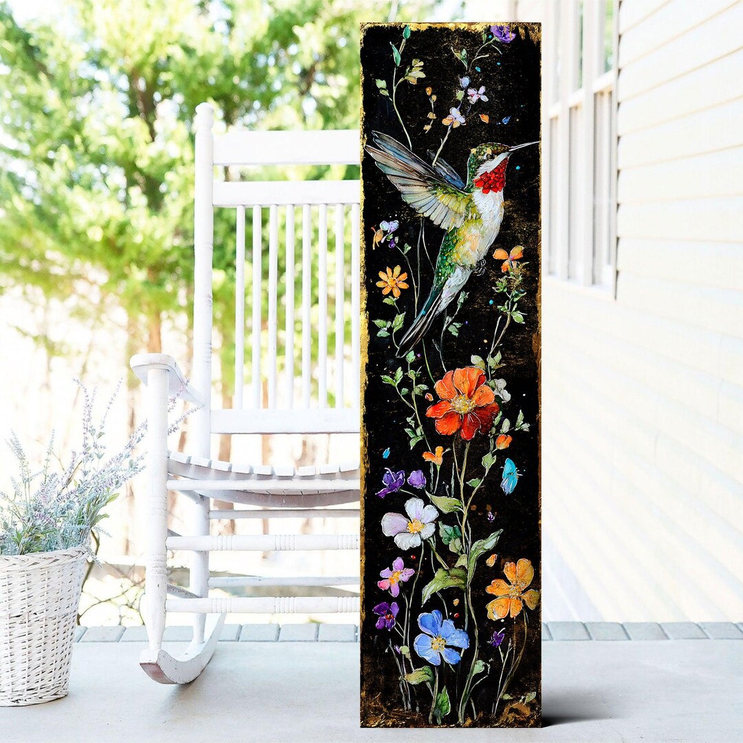 Spring Wildflower Porch Sign Wooden Entryway Decor UV Print Front Porch ...