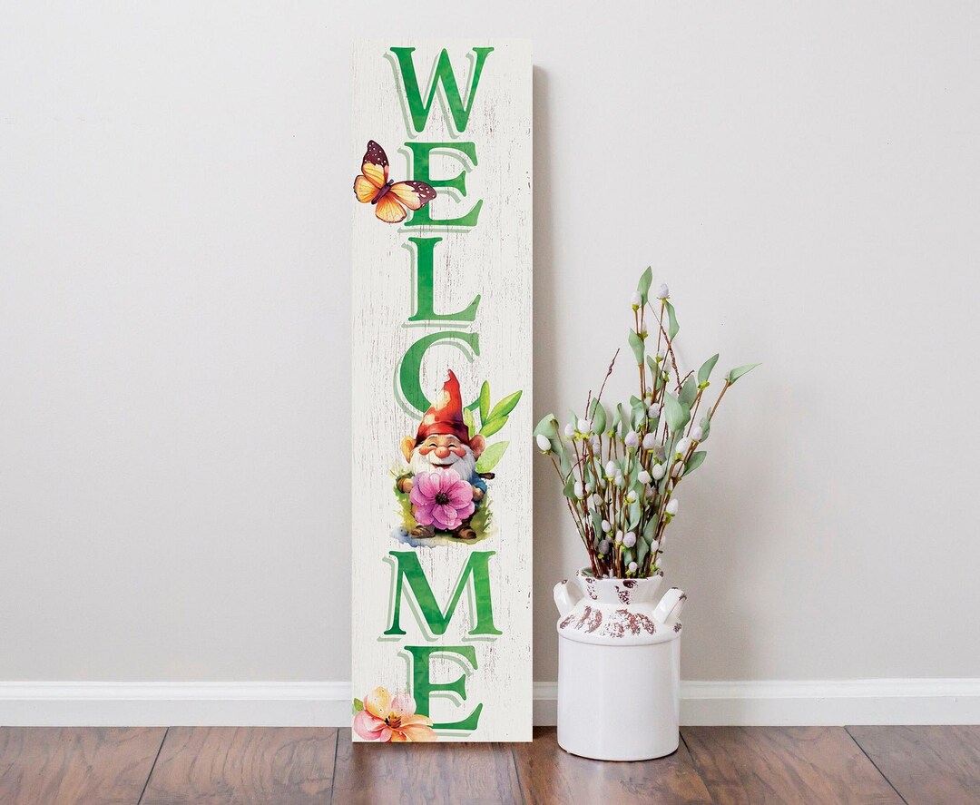 36in Spring Welcome Sign for Front Door Wooden Porch Sign, Front Porch ...