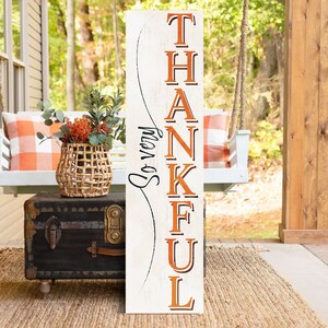 36-inch so Very Thankful Thanksgiving Porch Sign Wooden Decor Festive ...