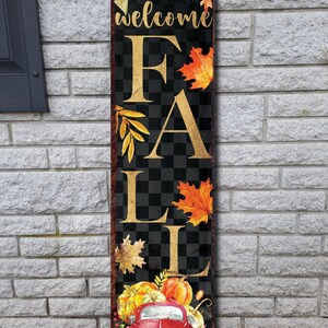 36in Welcome Fall Porch Sign - Front Porch Fall Welcome Sign With ...