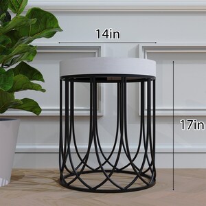 Moroccan Blue Tiles Accent Table | Farmhouse Style Round End Table ...