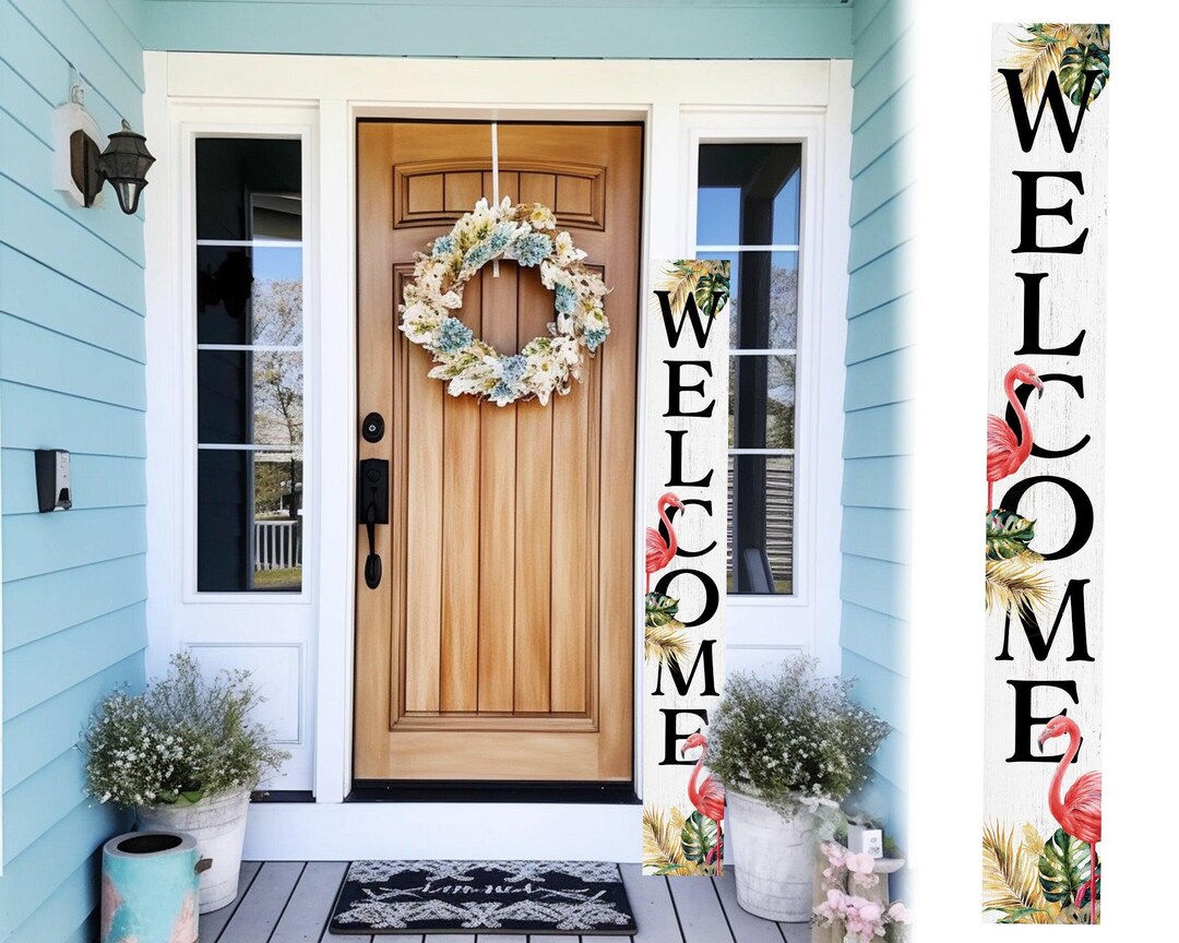 72in Tall Outdoor Welcome Sign for Front Door Porch Decor - Coastal ...