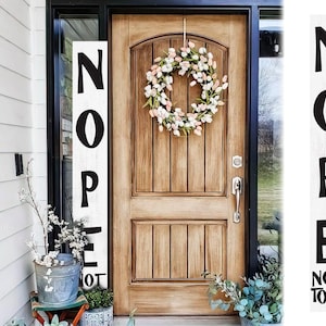 72-inch Wooden "nope, Not Today" Porch Sign for Front Door, White ...