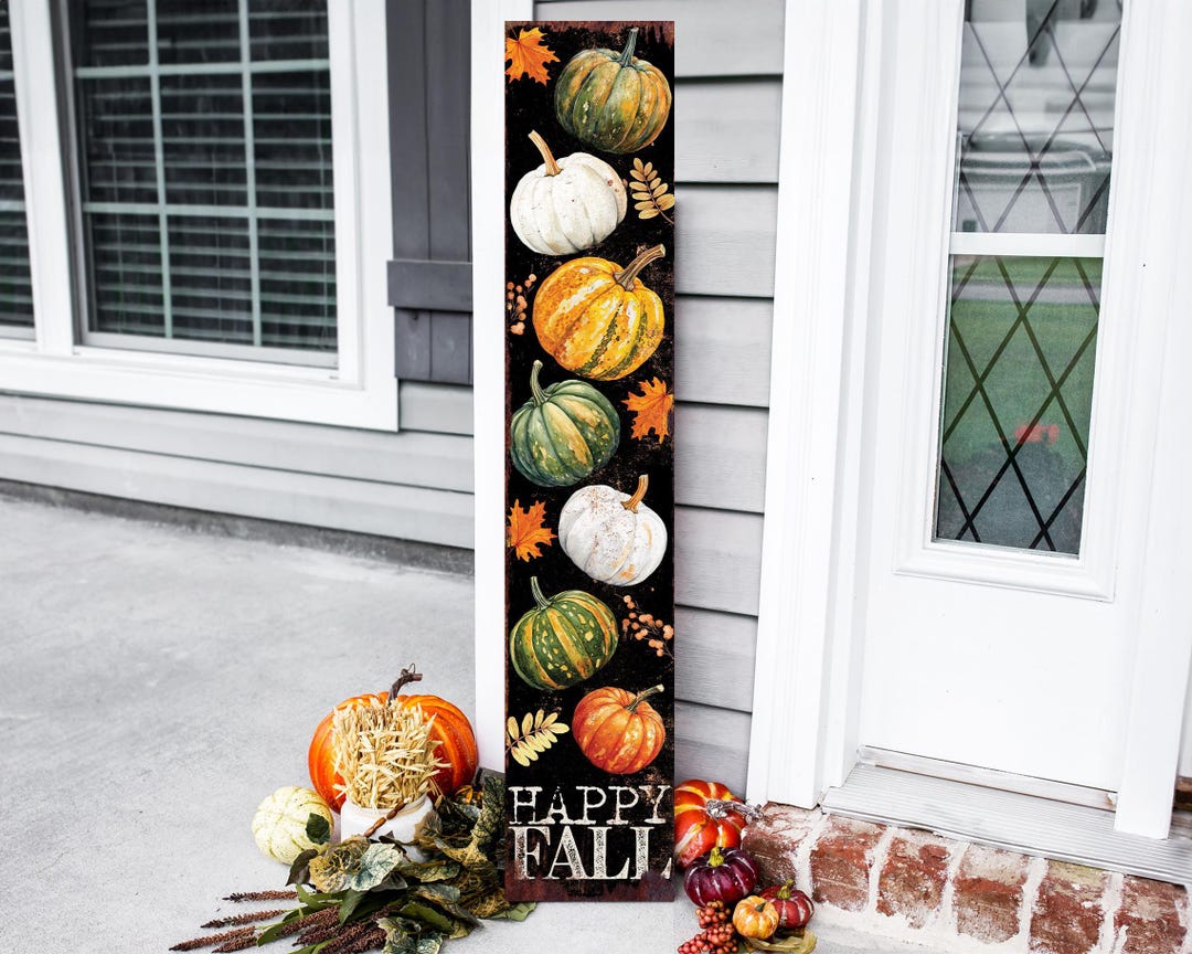 48in Happy Fall Porch Sign With Pumpkins Pattern | Front Porch Fall ...