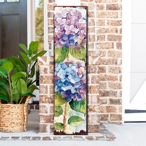 36in Purple Hydrangeas Spring Porch Sign UV Print Watercolor Style ...