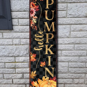 36in Hello Pumpkin Fall Sign Vintage Autumn Decoration for Front Porch ...