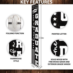 72in Home of a Graduate Porch Sign, Front Porch Sign, Black Graduation ...