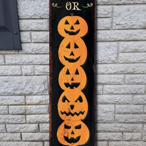 36in Trick or Treat Halloween Porch Sign Front Porch Halloween Welcome ...