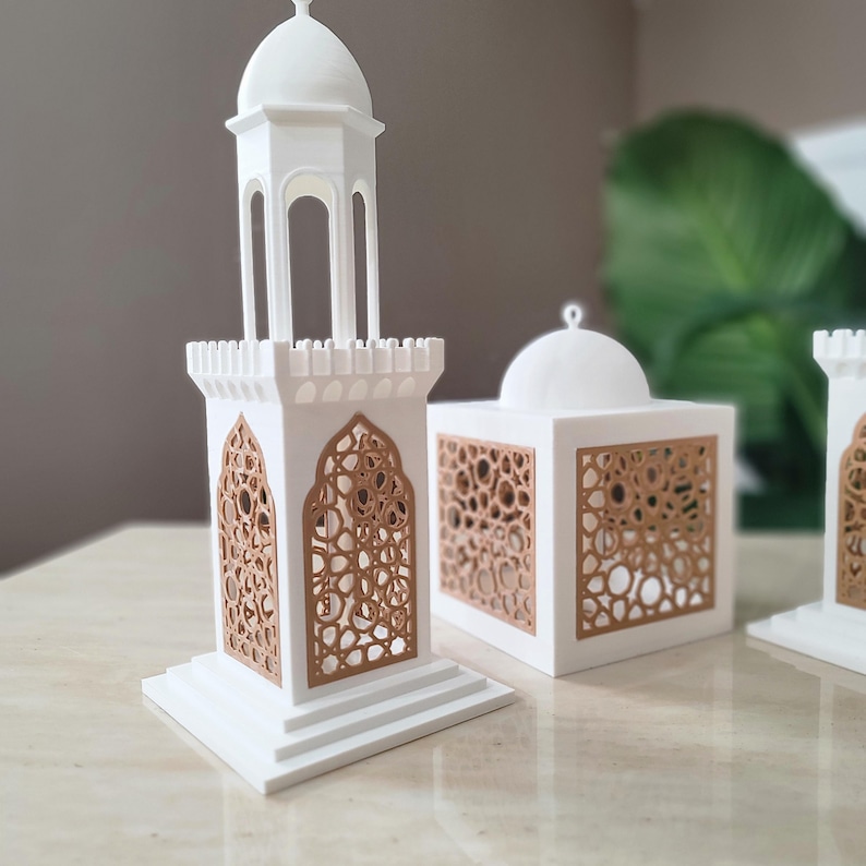 Masjid 3D Lantern Box, Minaret Lantern, Ramadan Decor, Mosque Lantern ...
