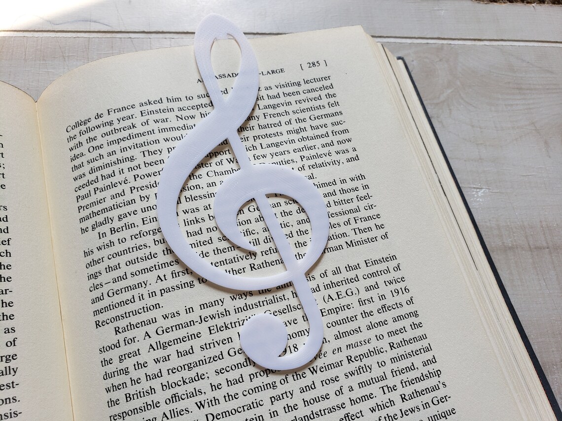 Music Note Bookmark 3d Printed, 3D Printing Custom Musical Bookmark ...