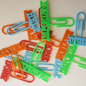 Paper Clip Personalized / Customized Paper Clip Words for - Etsy