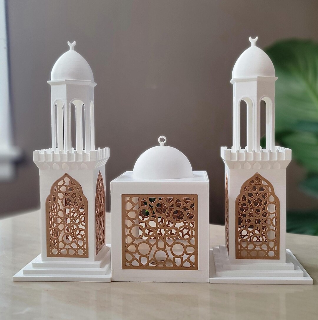 Masjid 3D Lantern Box, Minaret Lantern, Ramadan Decor, Mosque Lantern ...