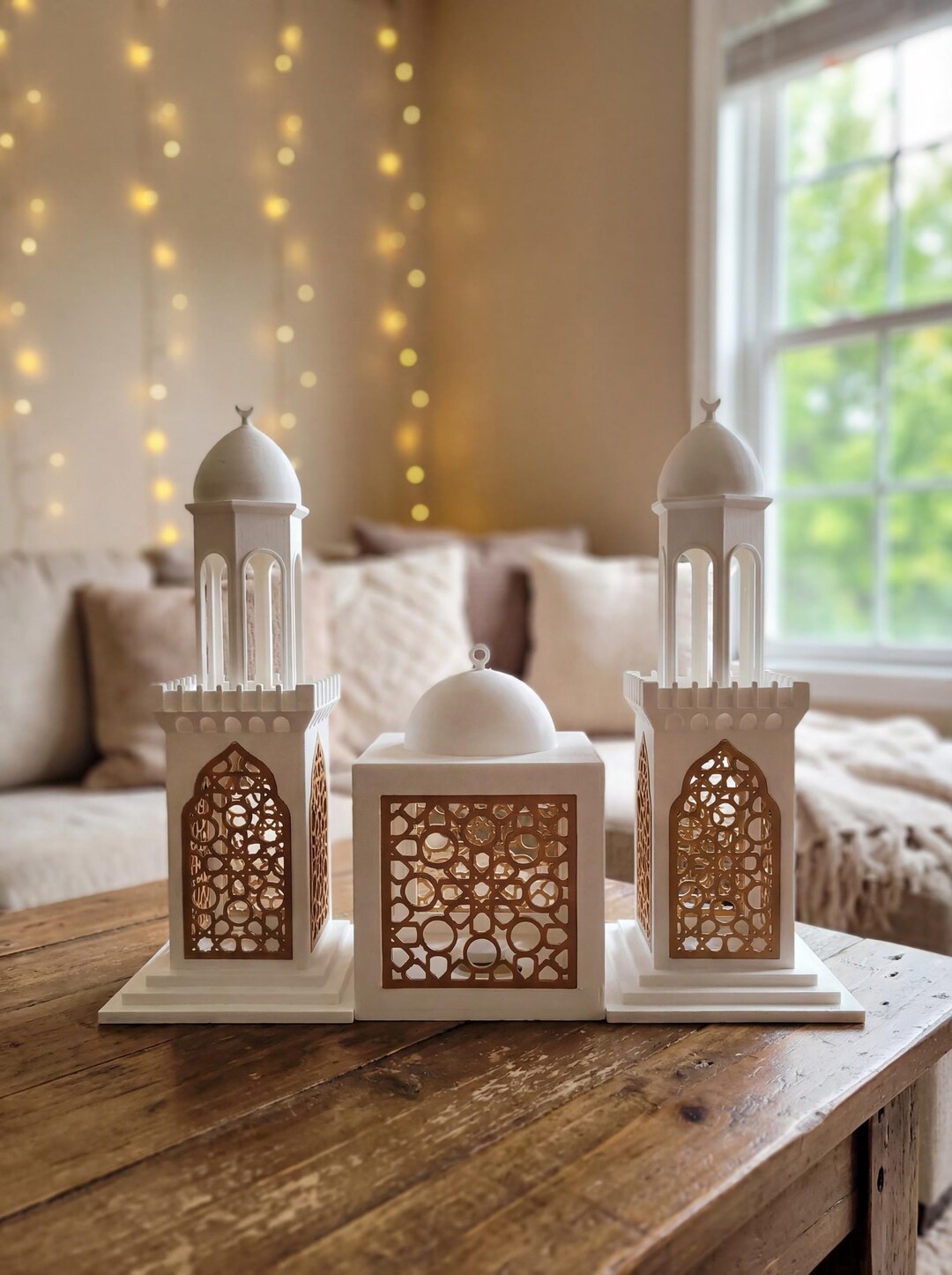 Masjid 3D Lantern Box, Minaret Lantern, Ramadan Decor, Mosque Lantern ...