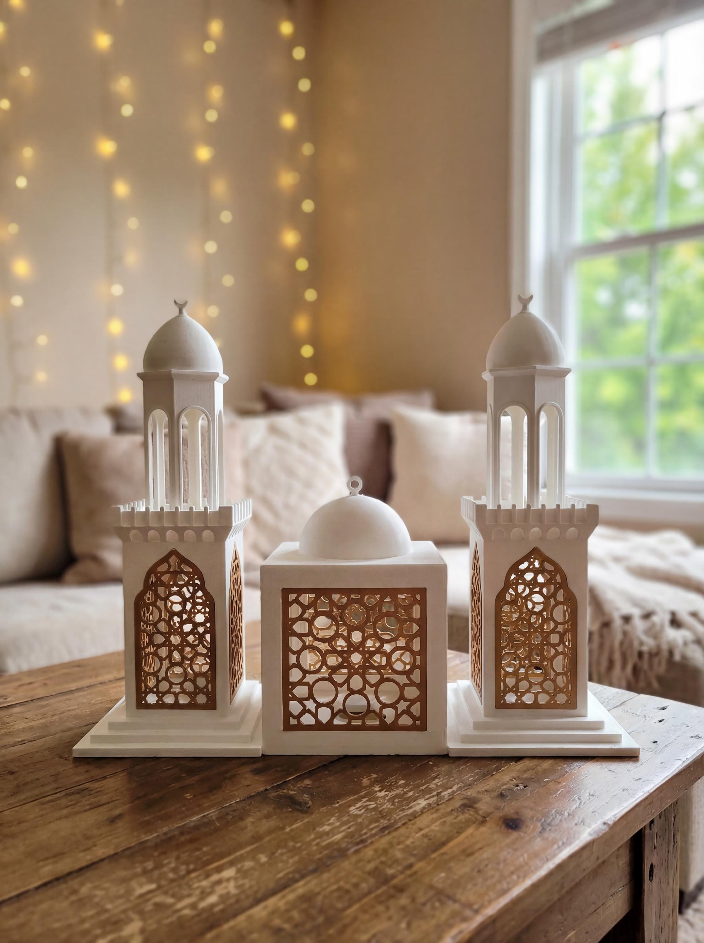 Masjid 3D Lantern Box, Minaret Lantern, Ramadan Decor, Mosque Lantern ...