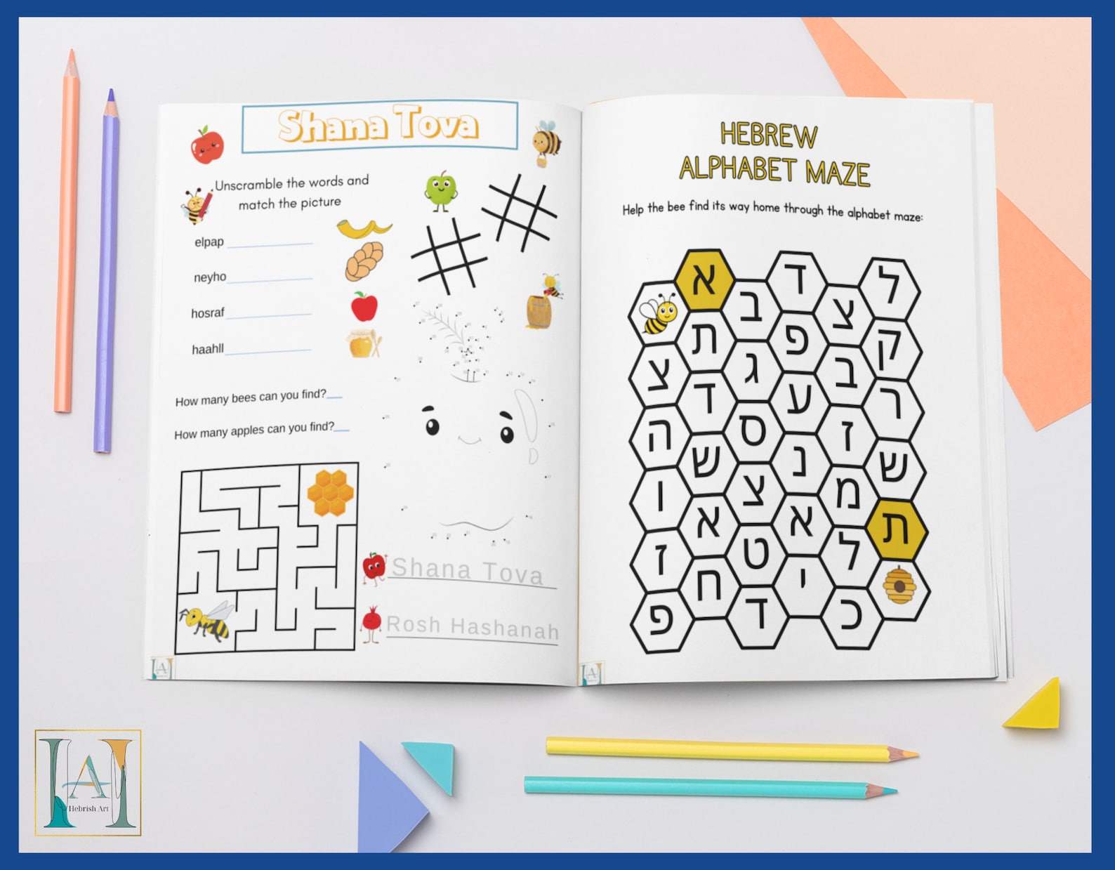 Rosh Hashanah Printable English Activity Book for Kids - Etsy