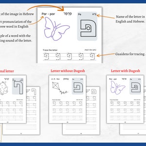 Hebrew Alphabet Letters Complete Workbook, Alef - Bet Script Letters ...
