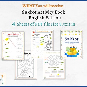 Sukkot Printable Activity Book for Kids - Etsy