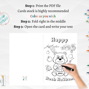 Rosh Hashanah Printable Card | Shana Tova Color Your Own Card - Etsy