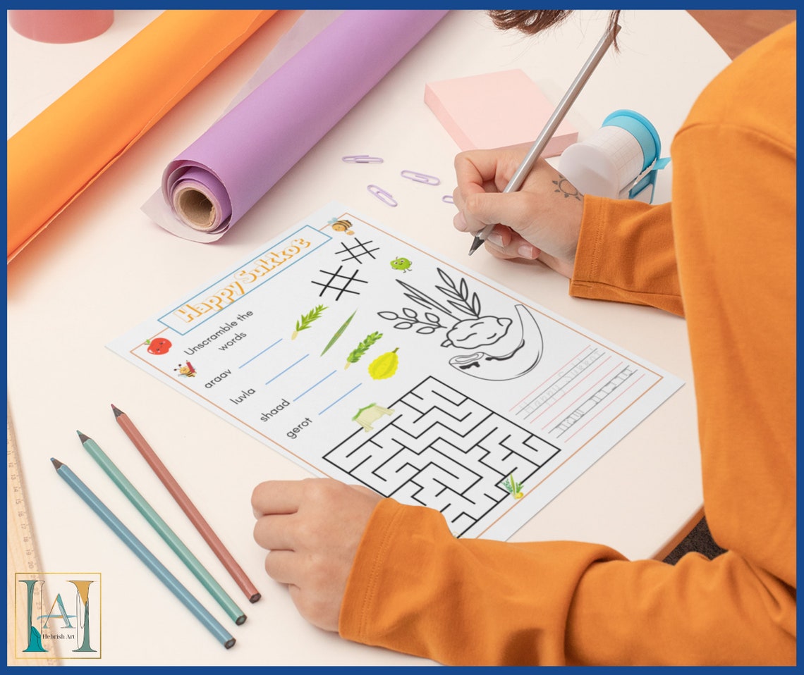 Sukkot Printable Activity Book for Kids - Etsy