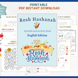 Rosh Hashanah Printable English Activity Book for Kids - Etsy