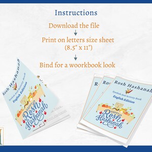 Rosh Hashanah Printable English Activity Book for Kids - Etsy