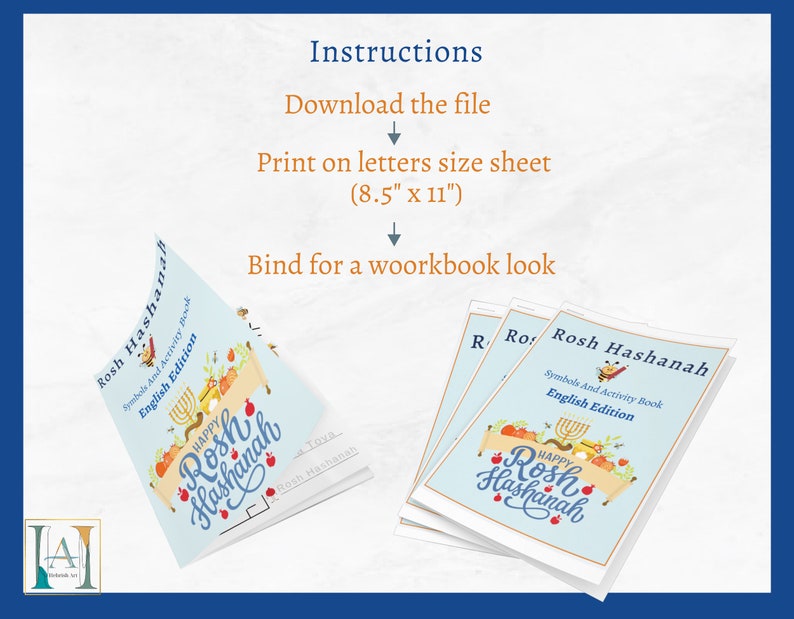 Rosh Hashanah Printable English Activity Book for Kids - Etsy