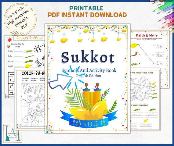 Sukkot Printable Activity Book for Kids - Etsy