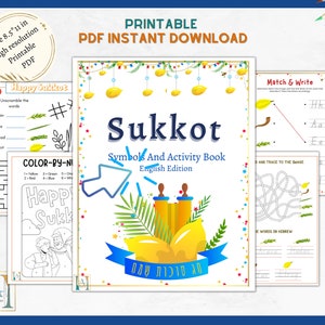 Sukkot Printable Activity Book for Kids - Etsy