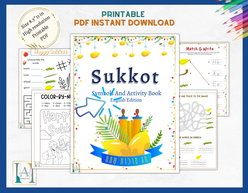 Sukkot Printable Activity Book for Kids - Etsy
