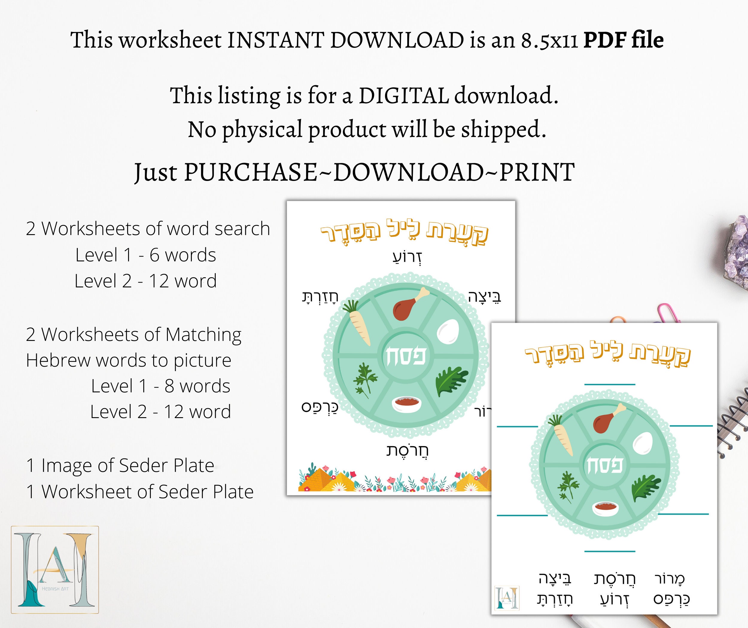 Passover Worksheets for Kids: Pesach Activity, Jewish Education ...