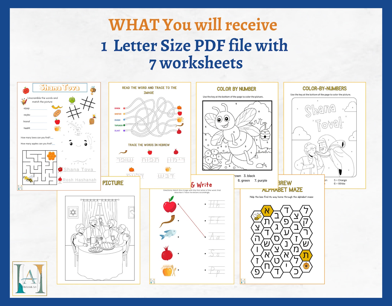 Rosh Hashanah Printable English Activity Book for Kids - Etsy