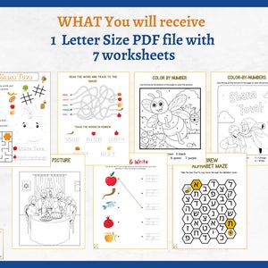 Rosh Hashanah Printable English Activity Book for Kids - Etsy