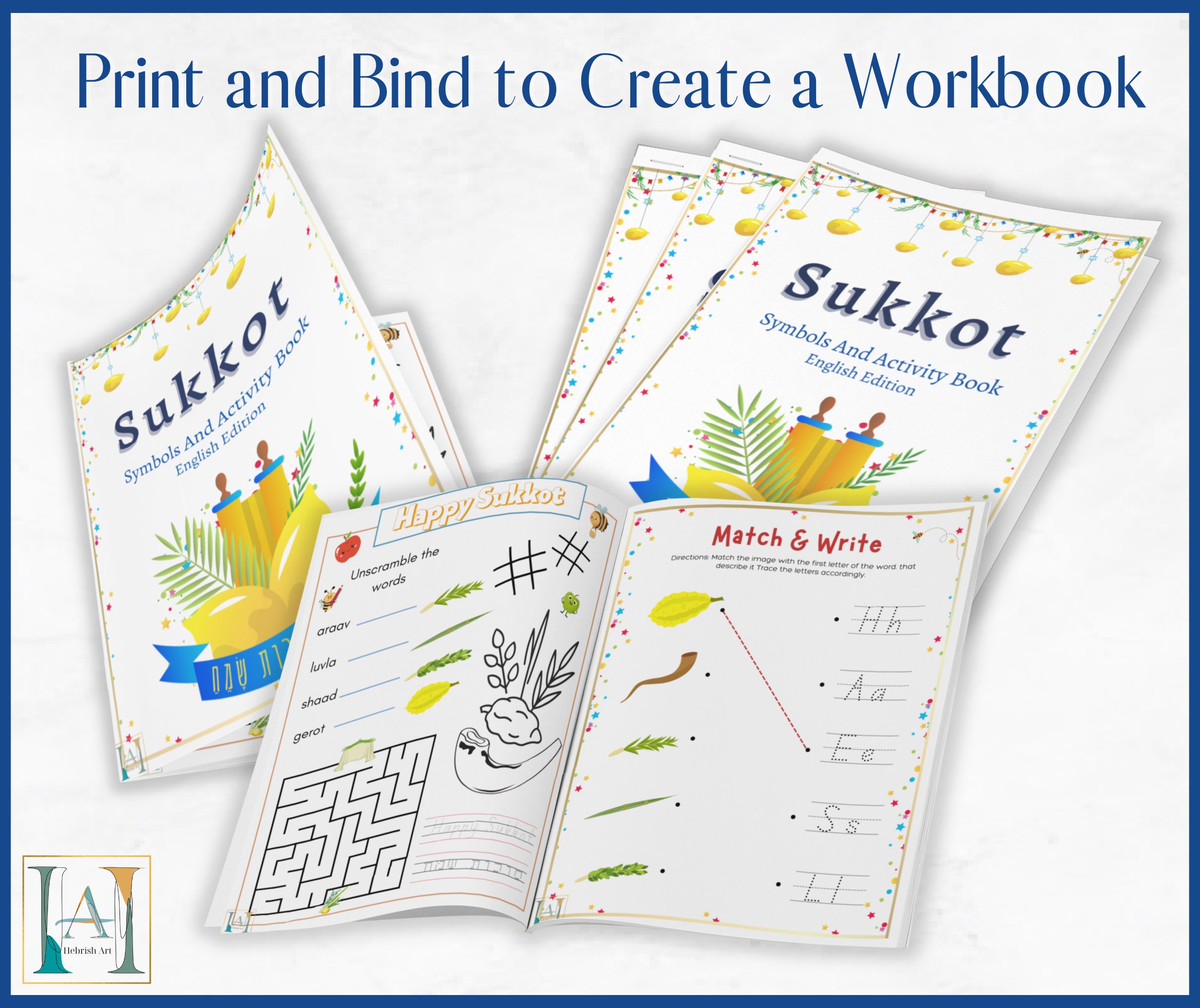 Sukkot Printable Activity Book for Kids - Etsy