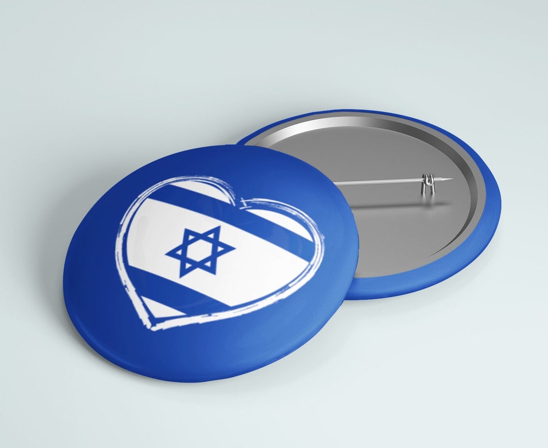 Israel Love Heart Pin Buttons - Etsy