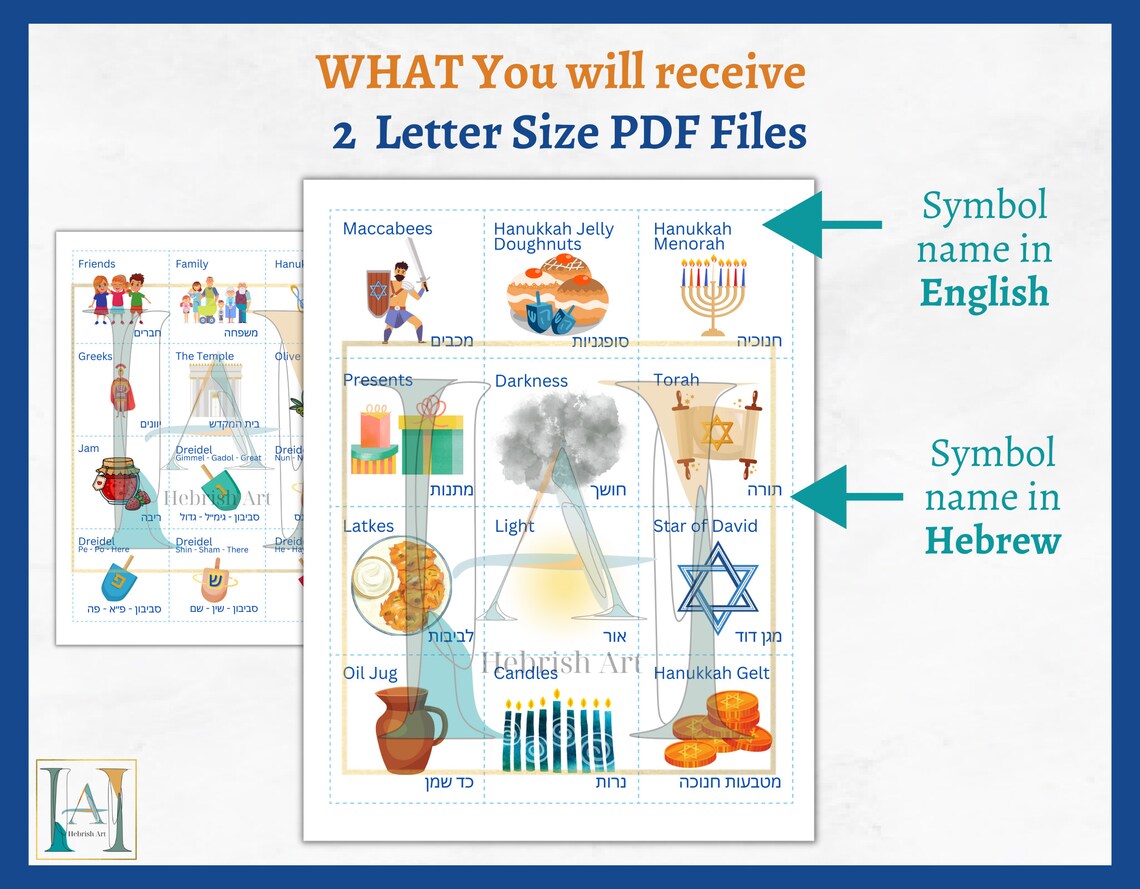 Hanukkah Symbols Memory Game Printable PDF Instant Download - Etsy