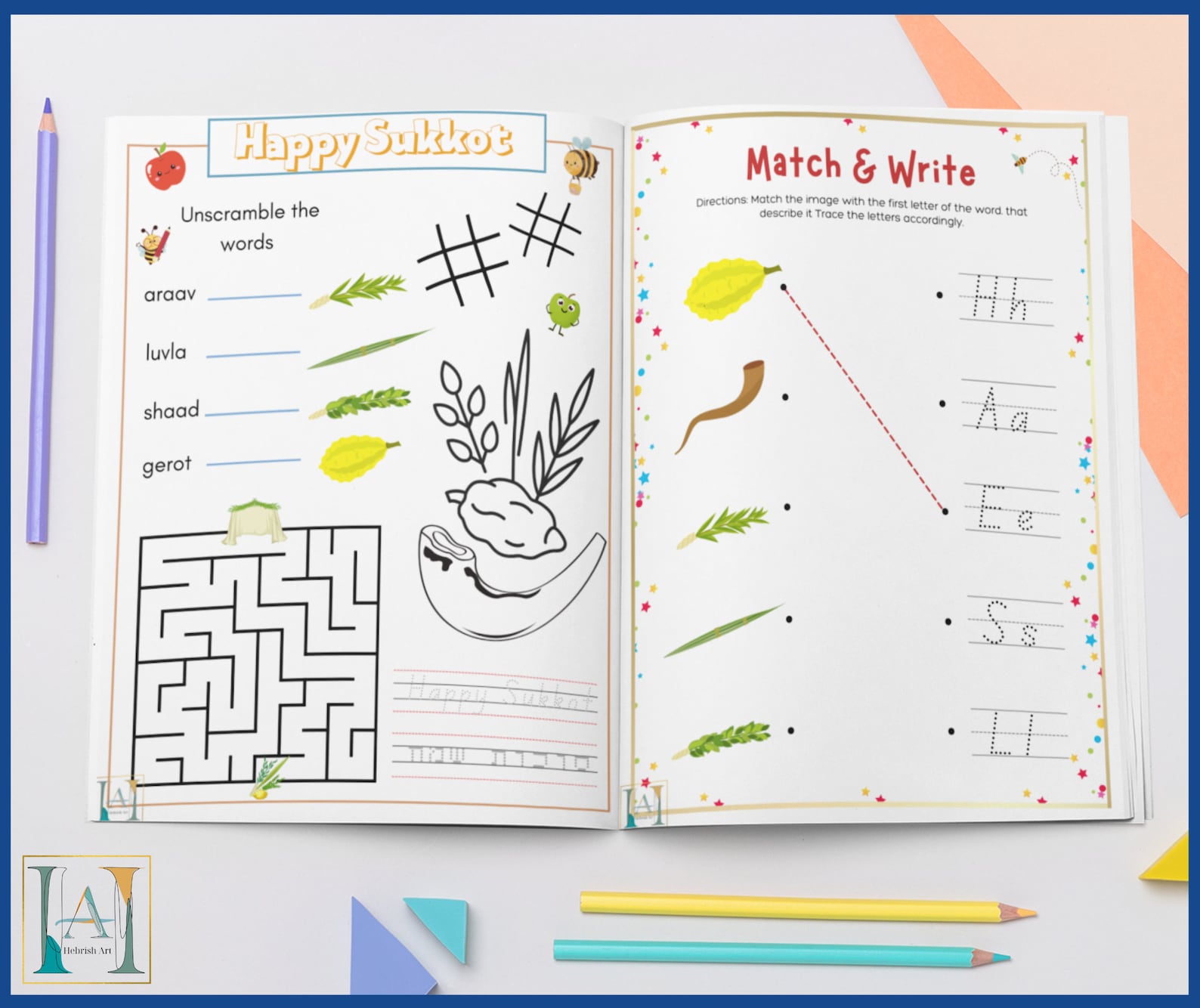 Sukkot Printable Activity Book for Kids - Etsy