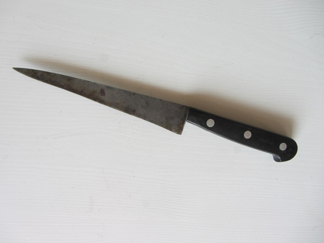 Vintage Sabatier 25cm Knife. Forged Carbon Steel Blade. POM Handle With ...