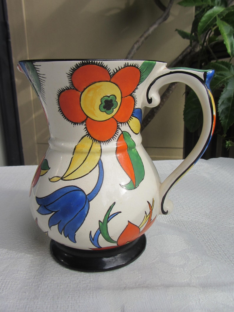 Rare Art Deco Green & Co Gresley Hand Painted Milk Jug. Pattern 222 ...