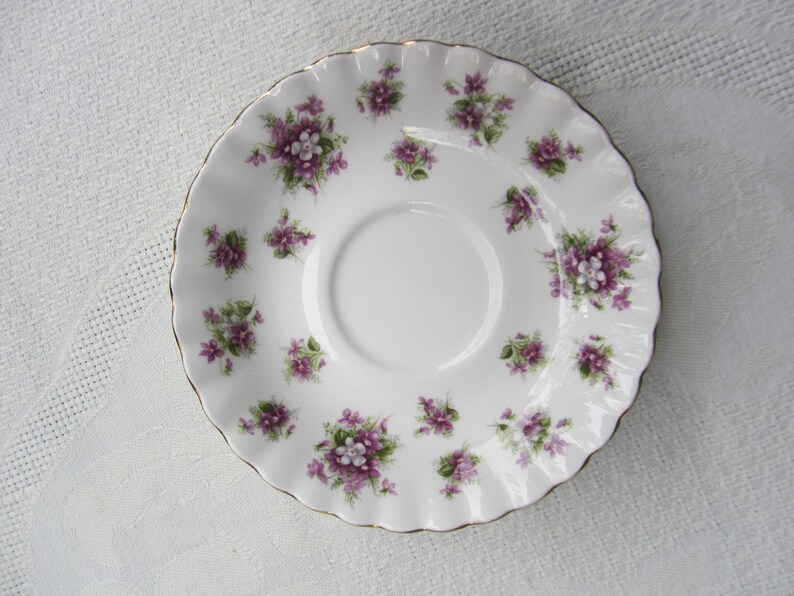 Royal Albert Sweet Violets Tea Cup Trio, Vintage English Bone China Cup, Saucer and Tea Plate ...
